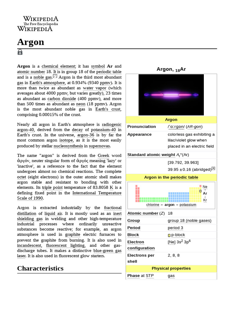 Argon | PDF | Argon | Isotope