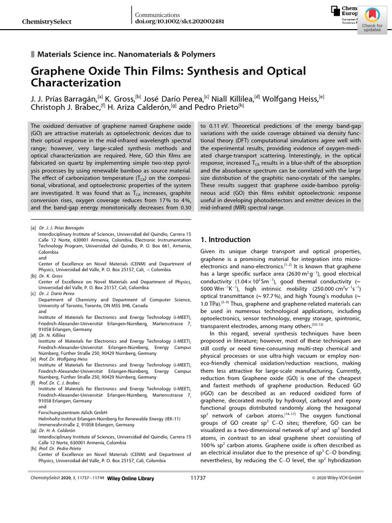 00-03 - Graphene Oxide Thin Films Synthesis and Optical Characterization | PDF | Graphene | Optics