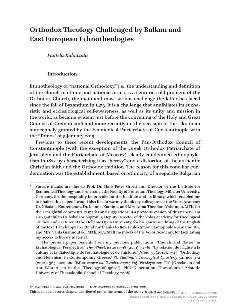 Orthodox Ethnotheology Challenges | PDF | Eastern Orthodox Church ...