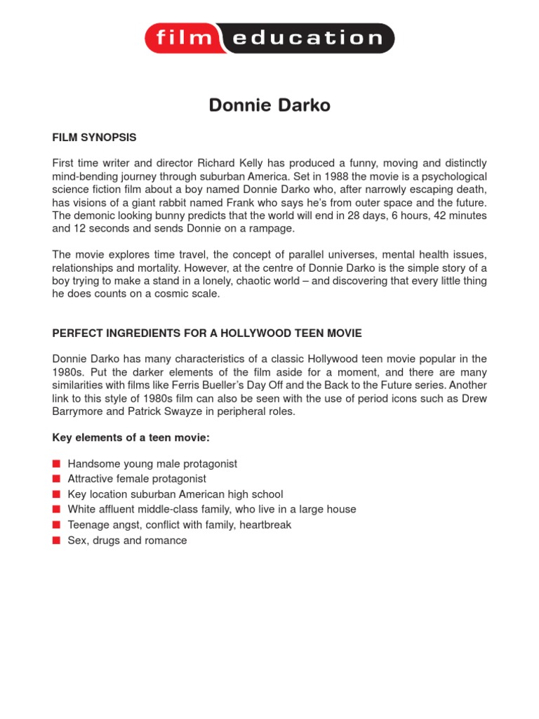Donnie Darko | PDF | Mental Health | Mental Disorder