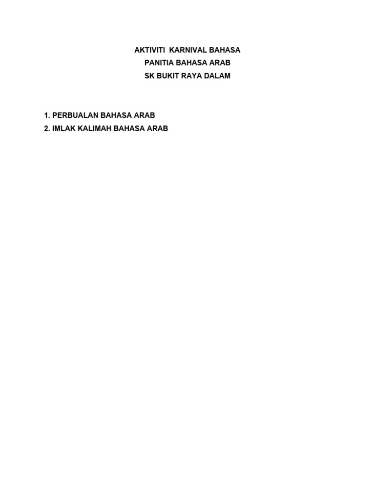 Anggaran Perbelanjaan Panitia Bahasa Arab 2023 | PDF