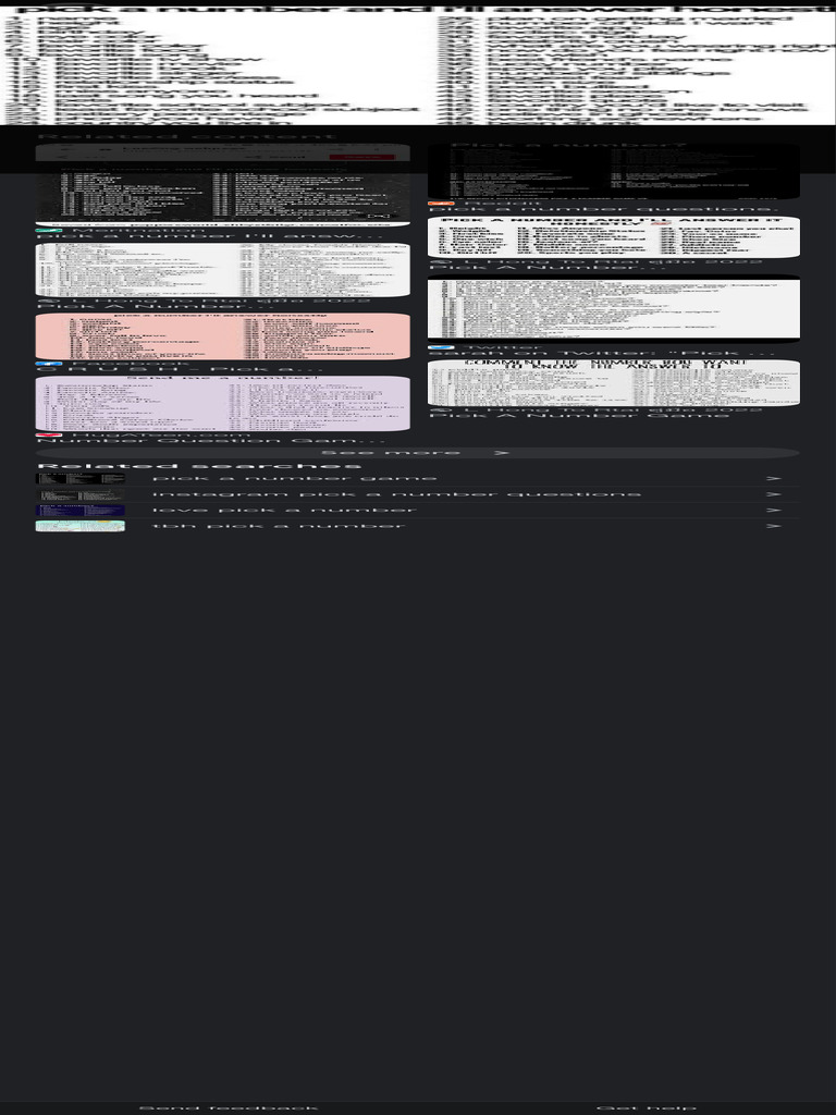 pick a number questions - Google Search | PDF