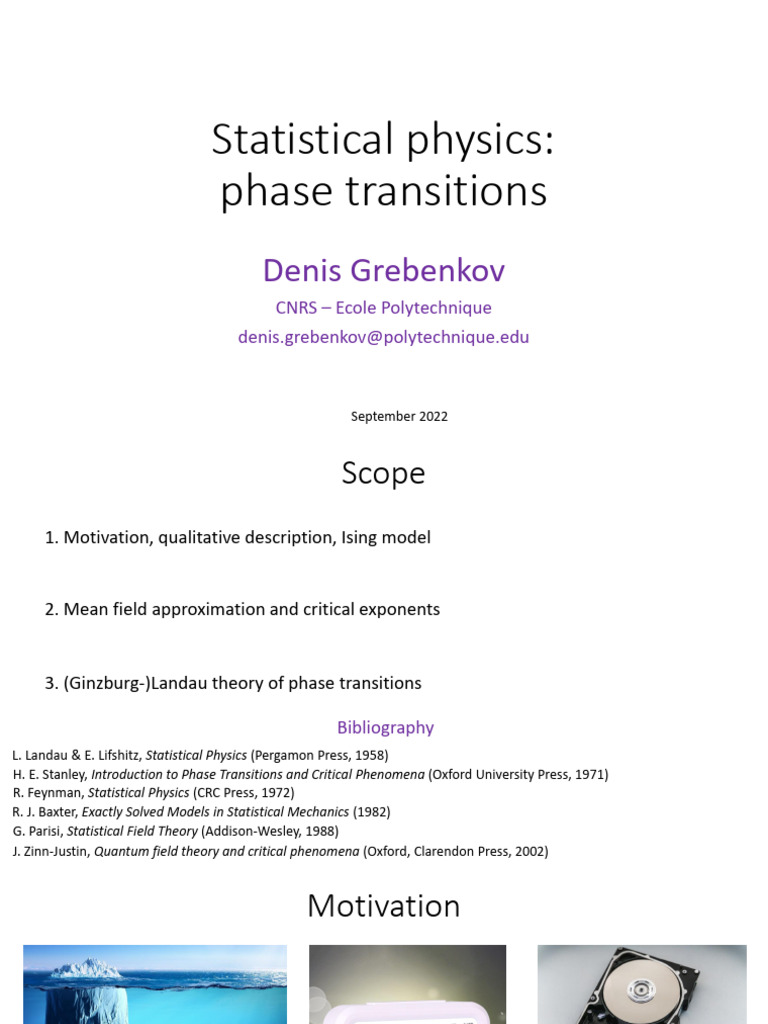 Lecture1 v1 | PDF | Entropy | Phase Transition