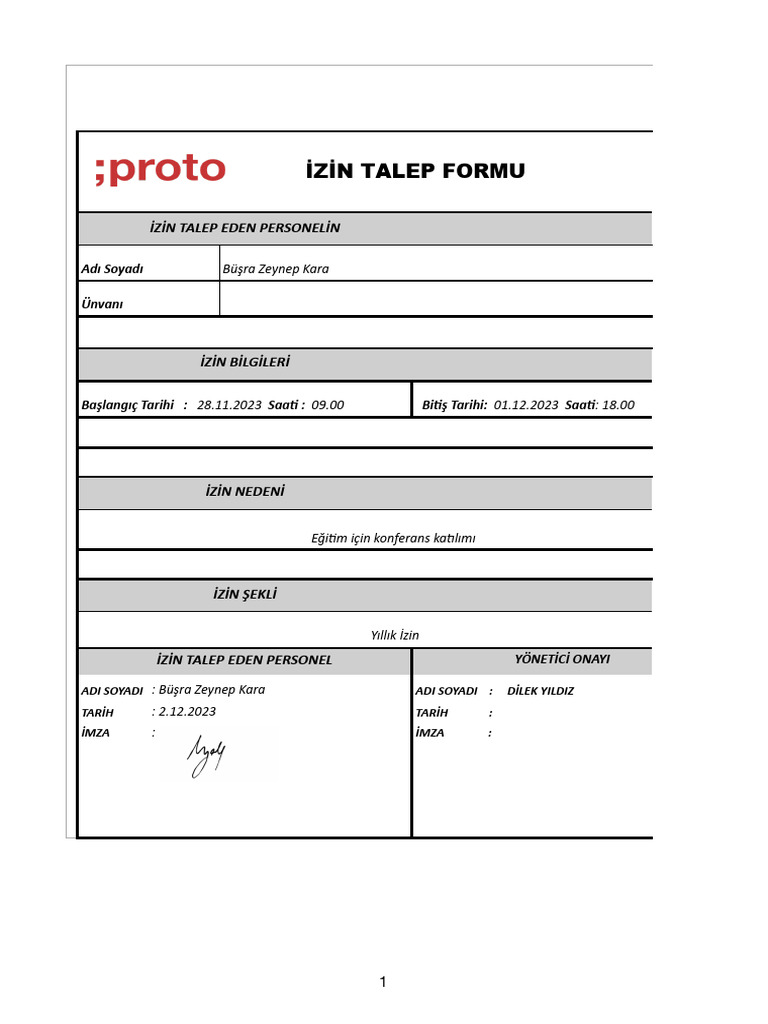 İzin Formu - Konferans | PDF