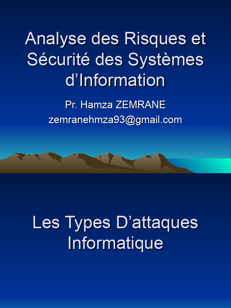 Chapitre 05 Les Types D’attaques Informatique | PDF | Attaque par déni ...