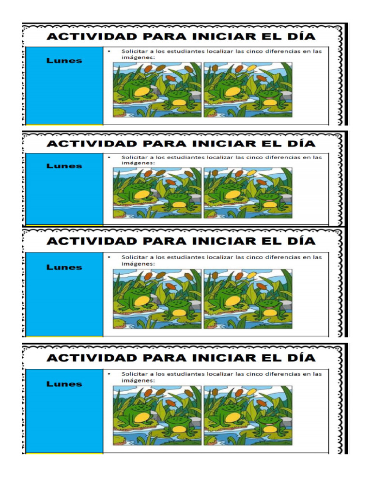 Actividad para Empezar Bien El Dia | PDF
