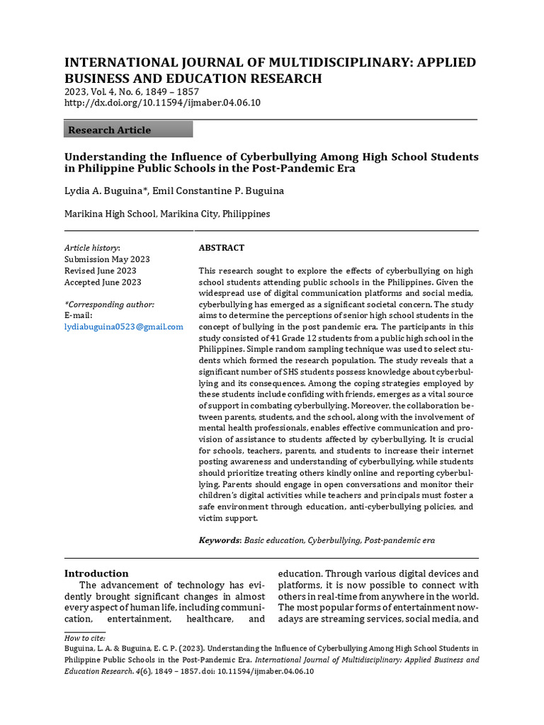 International Journal of Multidisciplinary: Applied Business and Education Research | PDF ...