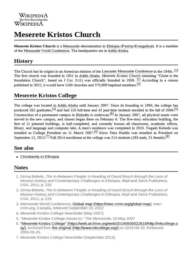 Meserete Kristos Church | PDF | Protestantism | Protestant ...