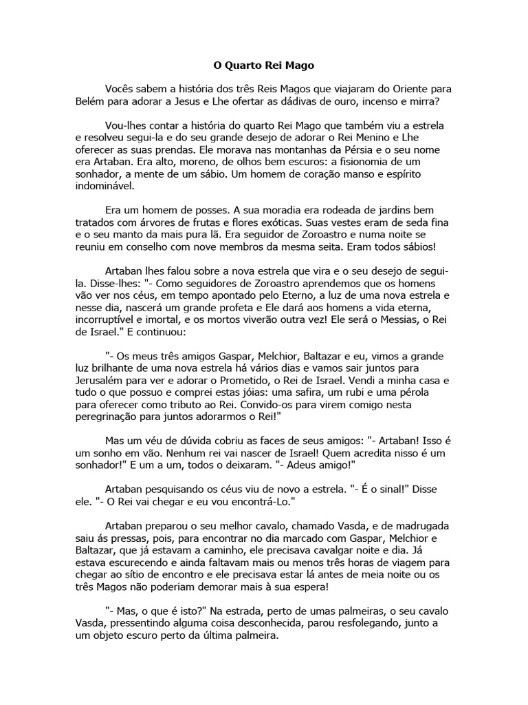 A Jornada do Quarto Rei Mago | PDF | Magos Bíblicos | Jesus