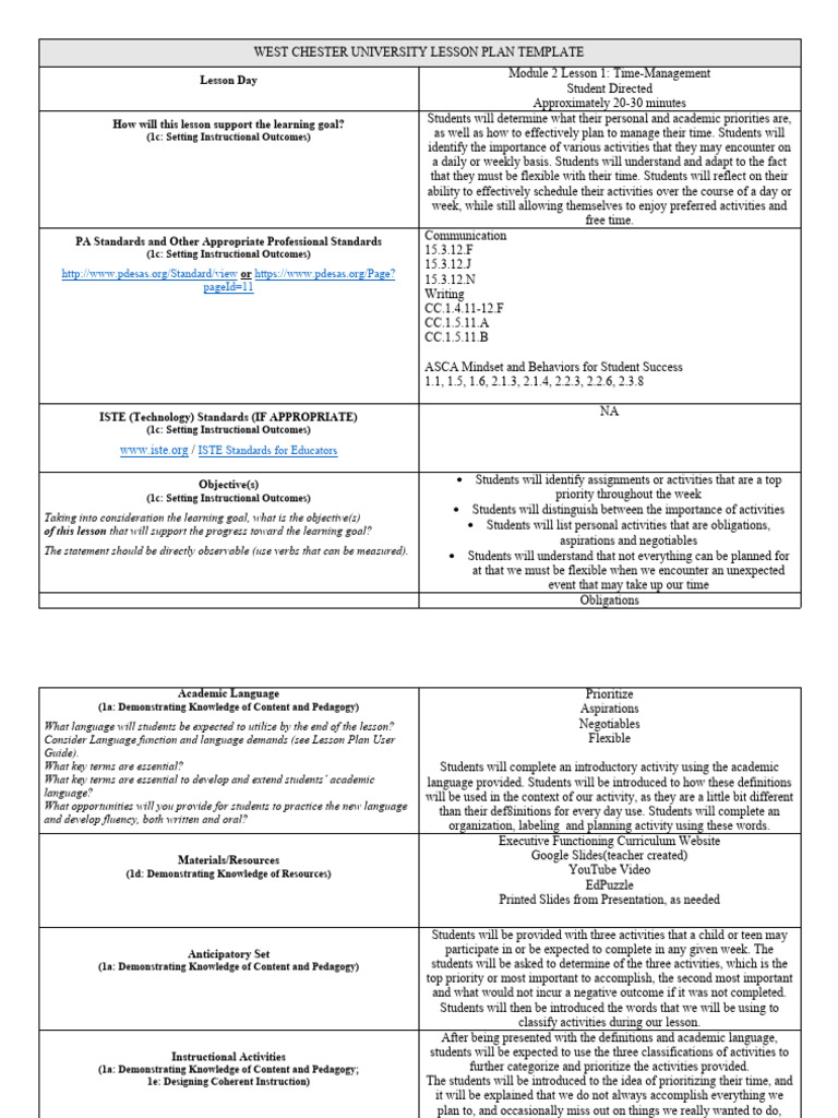 Module 2 Lesson 1 Time-Management | PDF | Pedagogy | Learning