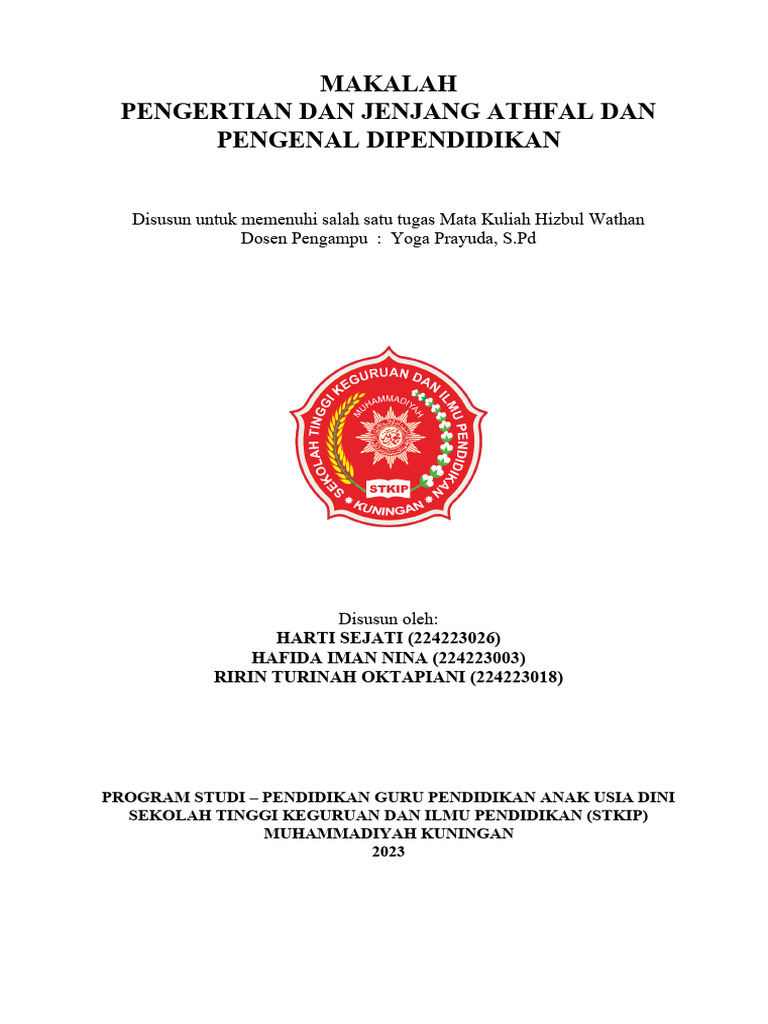 Tingkatan Athfal dalam Hizbul Wathan | PDF | Karier & Perkembangan ...