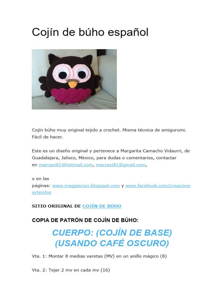 Cojín de Búho Español | PDF | Métodos y materiales de enseñanza ...
