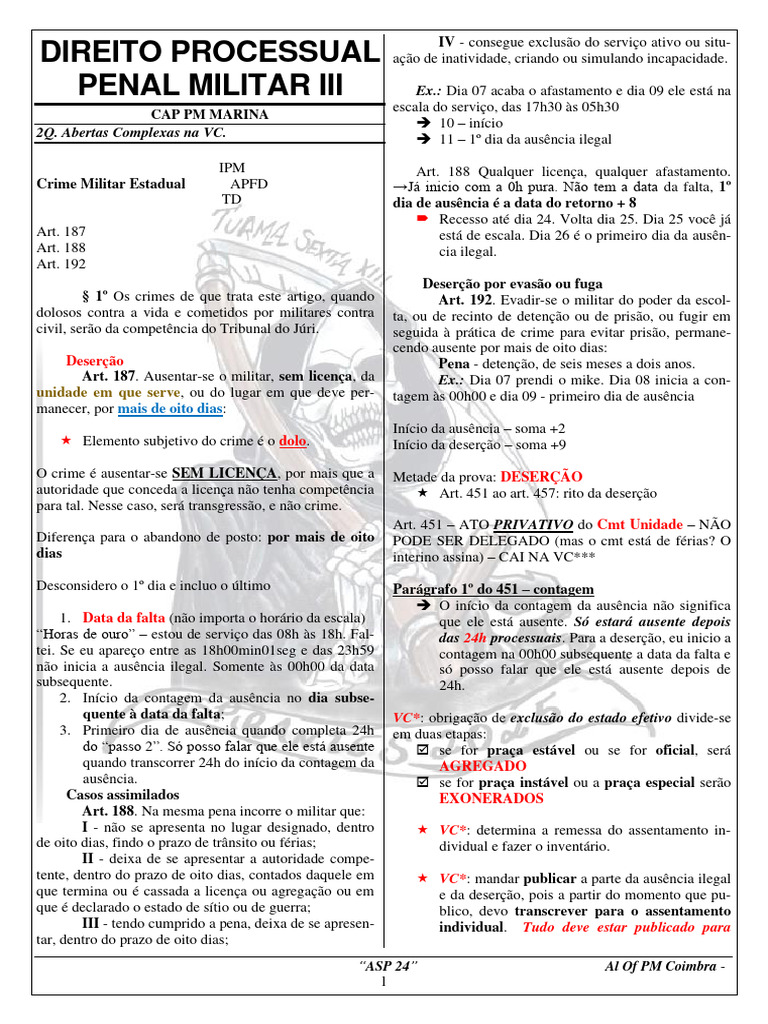 Bizu Direito Processual Penal Militar Iii 1ª Vc Pdf Testemunha