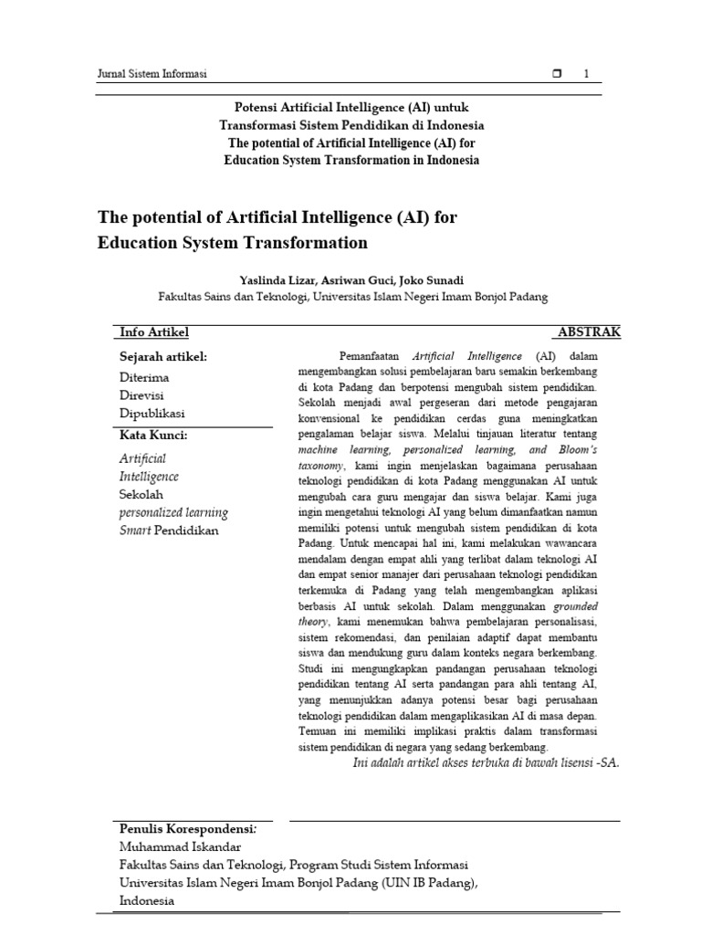 The Potential of Artificial Intelligence (AI) For | PDF | Komputer