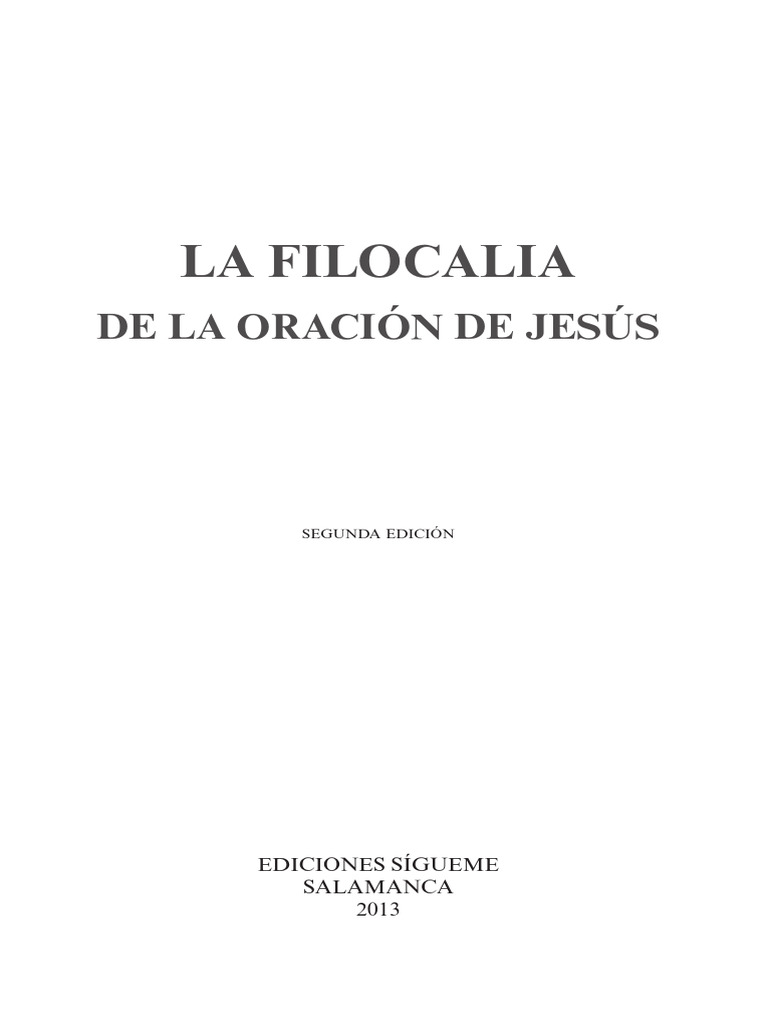 La Filocalia de La Oración de Jesús | PDF | Espiritualidad | Teología