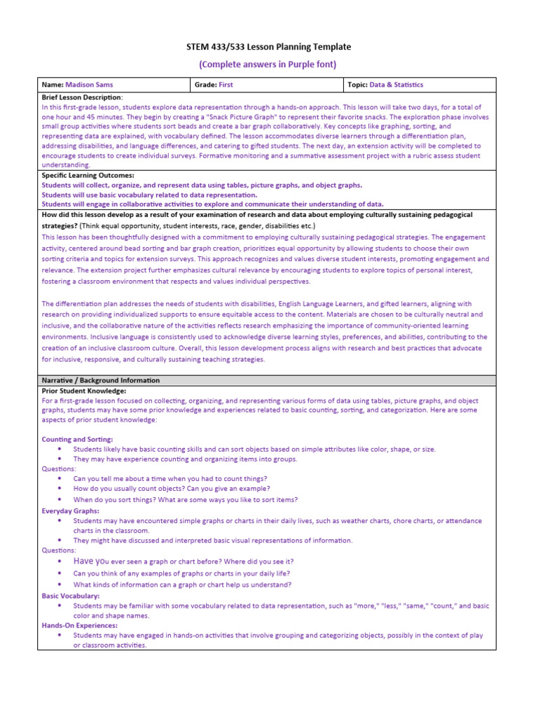 Math 5e Final Lesson Plan 1 | PDF