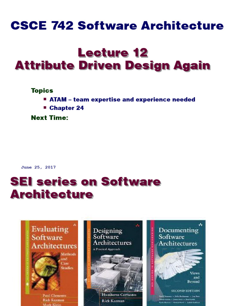 742 Lec 12 Designing Architectures Again Version 2 | PDF | Software ...