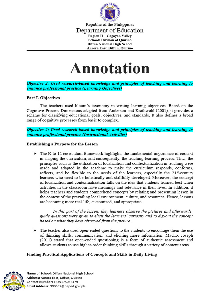 Annotation For CO 1 Objective 2 OK | PDF Annotation For CO 1 Objective 2 OK | PDF