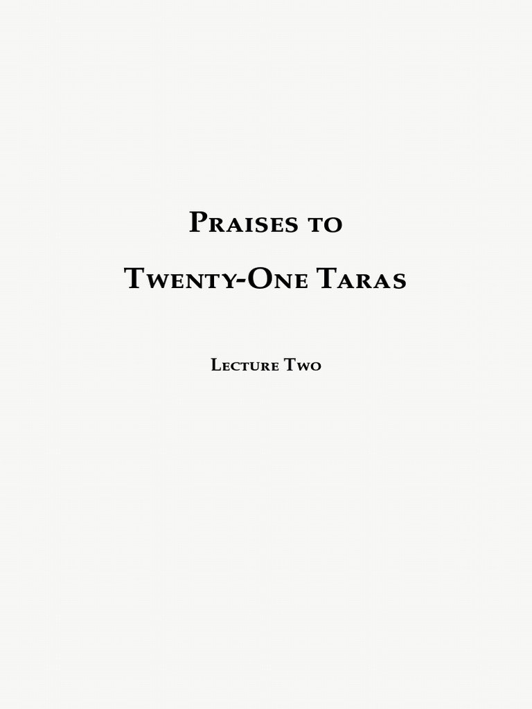 Praises to the Twenty-One Taras | PDF | Tibetan Buddhism | Bodhisattva