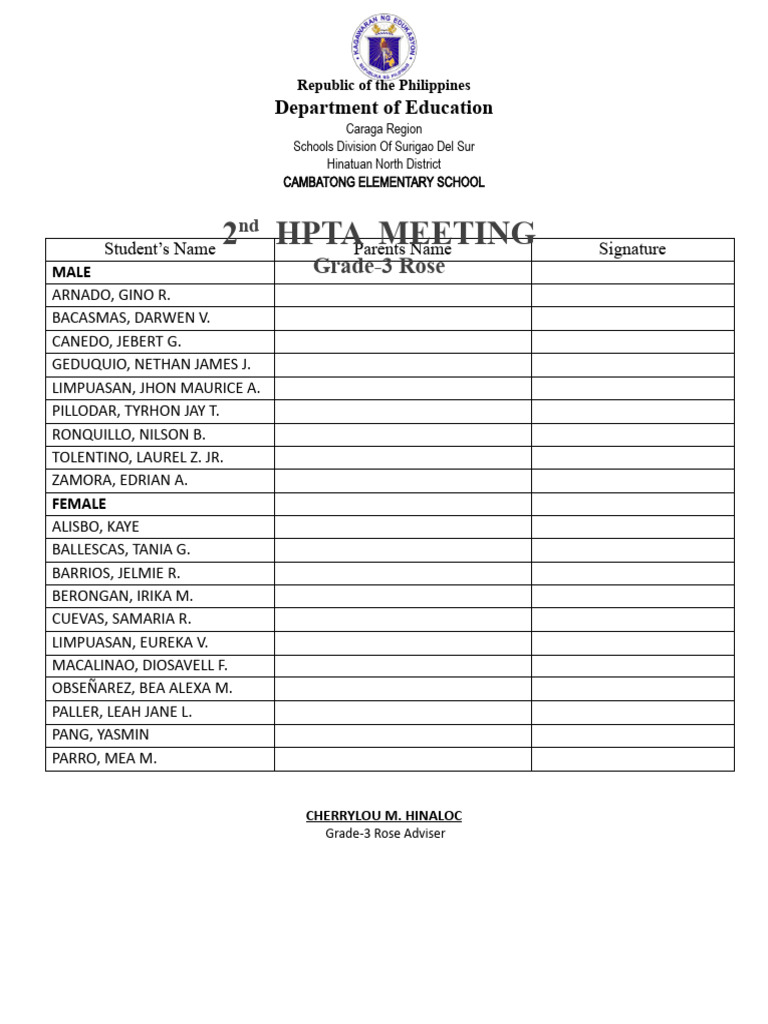 Attendance PDF