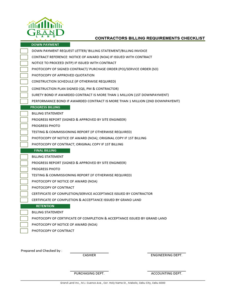 Billing CHECKLIST | PDF | Consent | Common Law