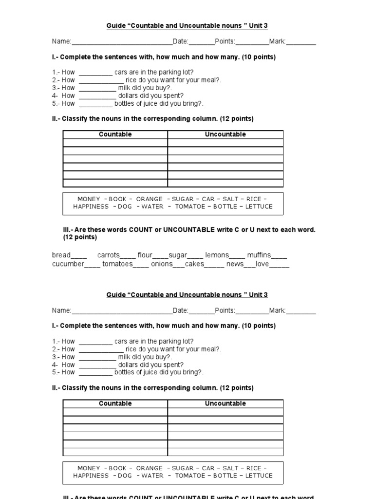Countable Uncountable Guide | PDF | Finance & Money Management