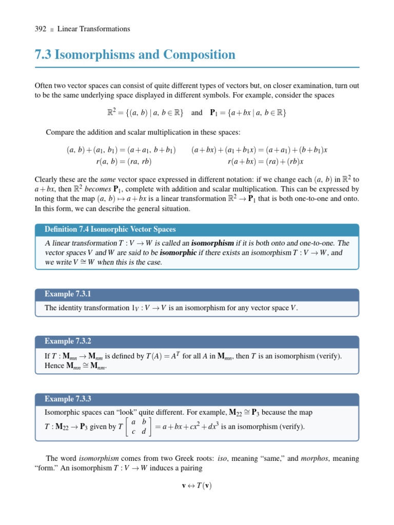 Section_7-3 | PDF | Linear Map | Vector Space
