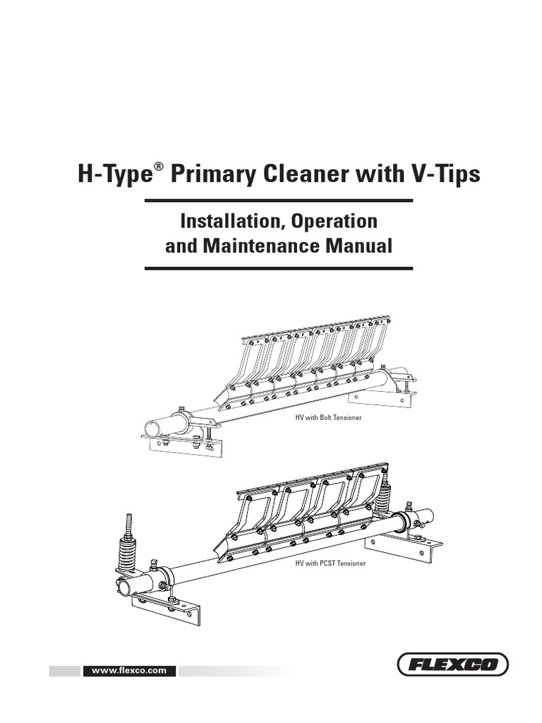 Flexco H-Type Primary Cleaner v-Tips | PDF | Belt (Mechanical) | Screw
