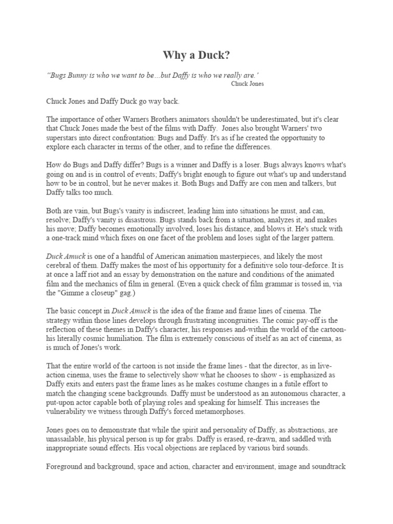 Duck Amuck Essay | PDF