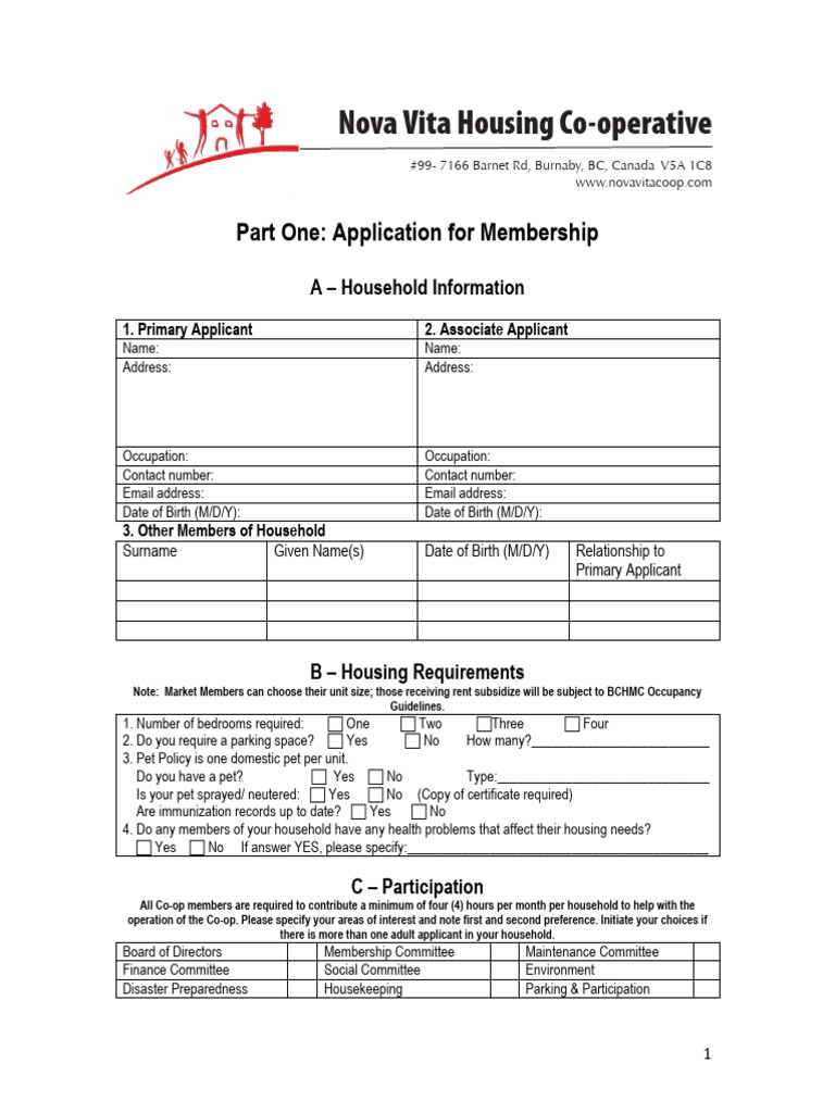 Applicationform | PDF