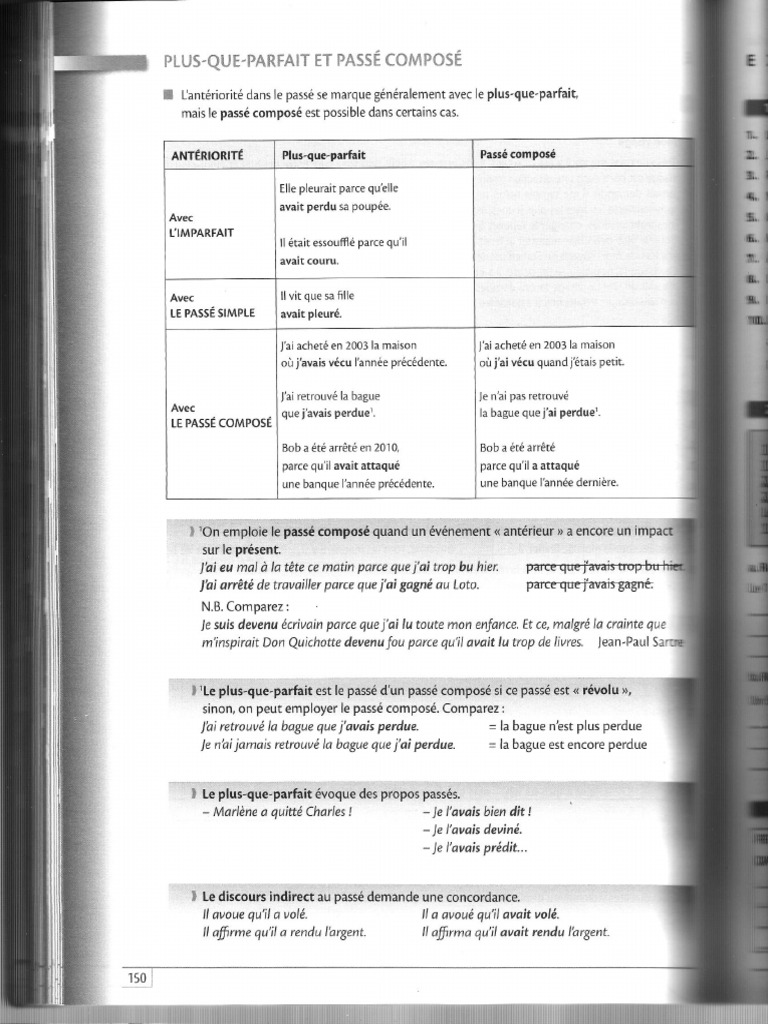 Passe Compose Plus Que Parfait | PDF