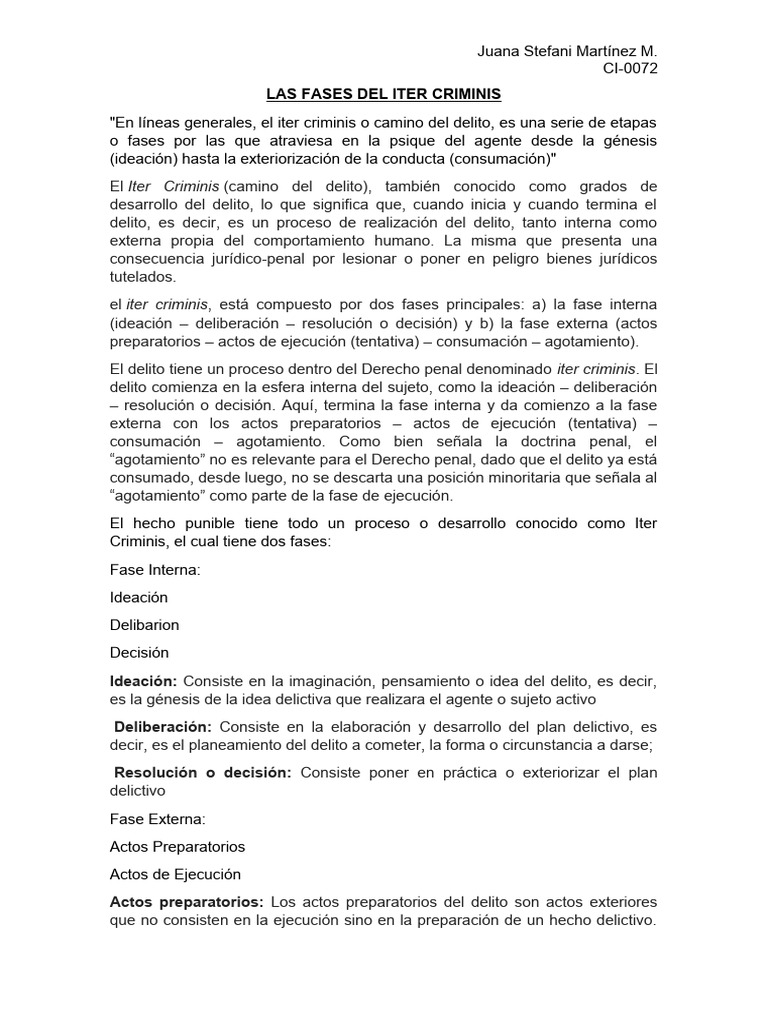 Las Fases Del Iter Criminis | PDF | Derecho penal | Justicia