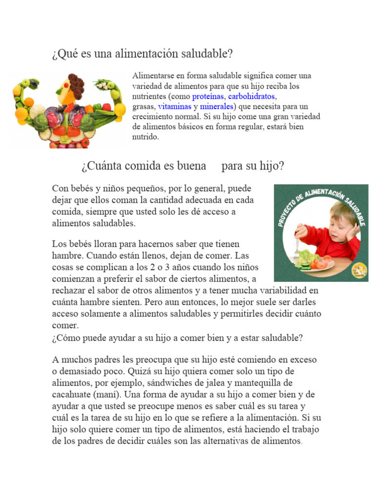 Qué es una alimentación saludable | PDF | Alimentos | sal