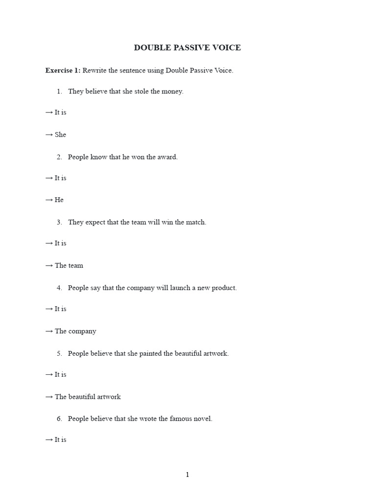 Double Passive Voice | PDF