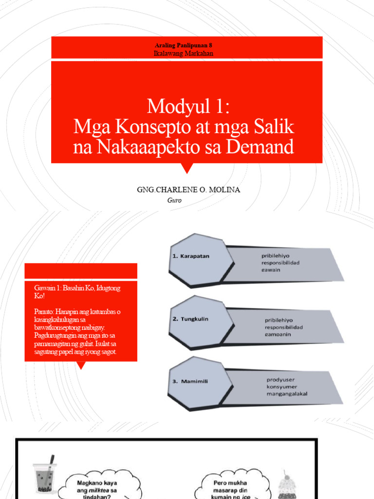 AP9 - Q1 - Modyul 1 - Mga Konsepto at Mga Salik Na Nakaaapekto Sa Demand | PDF