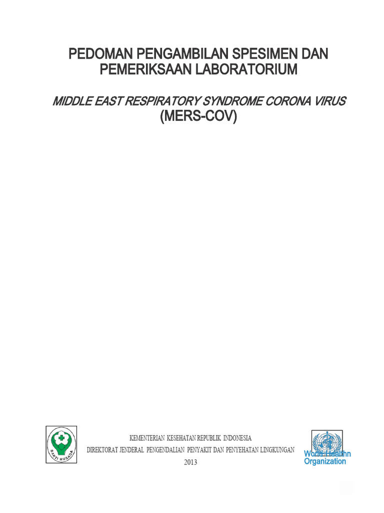 3 Pedoman Pengambilan Spesimen Dan Pemeriksaan Laboratorium Mers Cov Copy | PDF