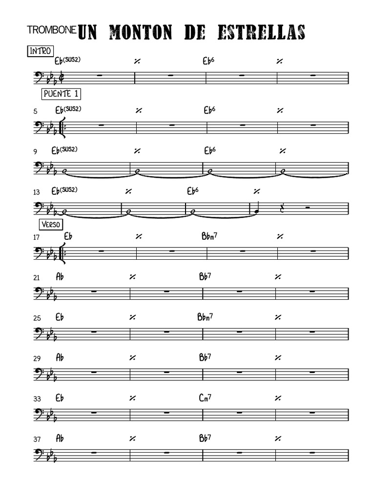 Un Monton de Estrellas - Trombone | PDF