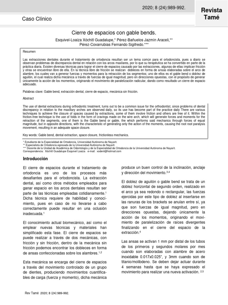Cierre de Espacios Con Gable Bends | PDF | Ramas de Odontología ...