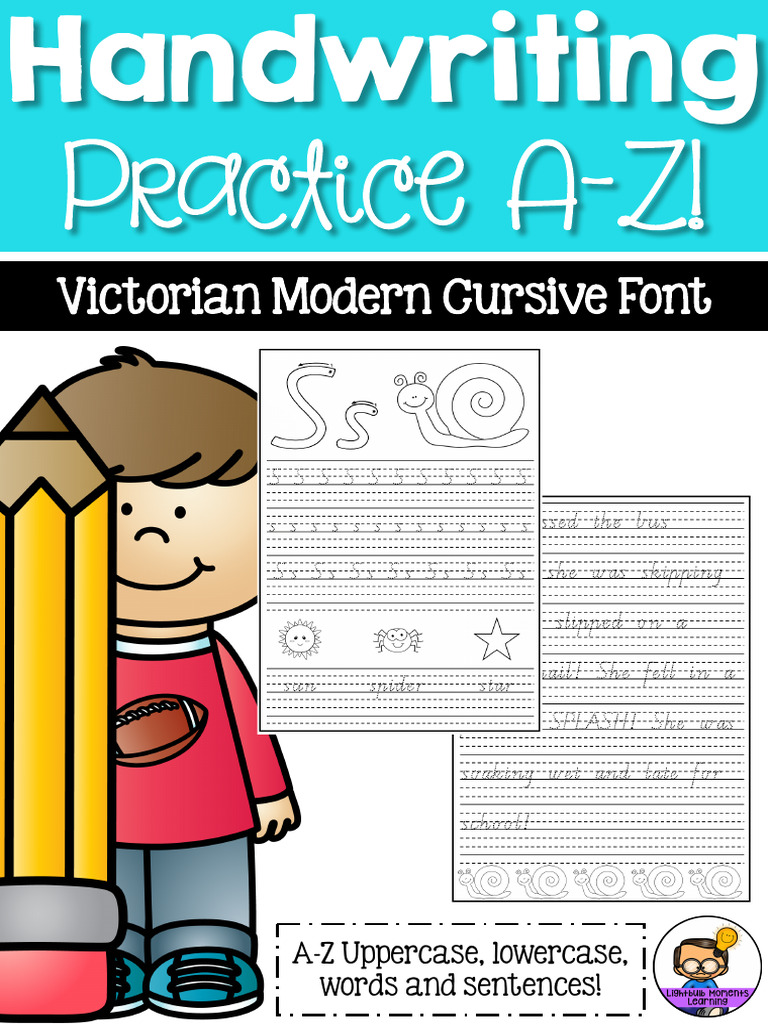 Practice A-Z!: Victorian Modern Cursive Font | PDF