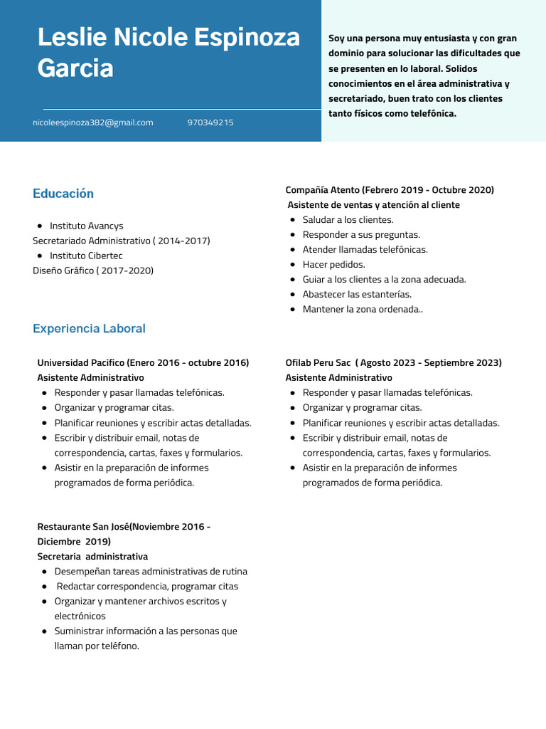 CV Nicole Espinoza | PDF