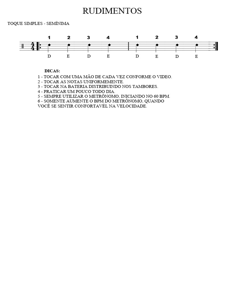 Toque Simples Semínima | PDF