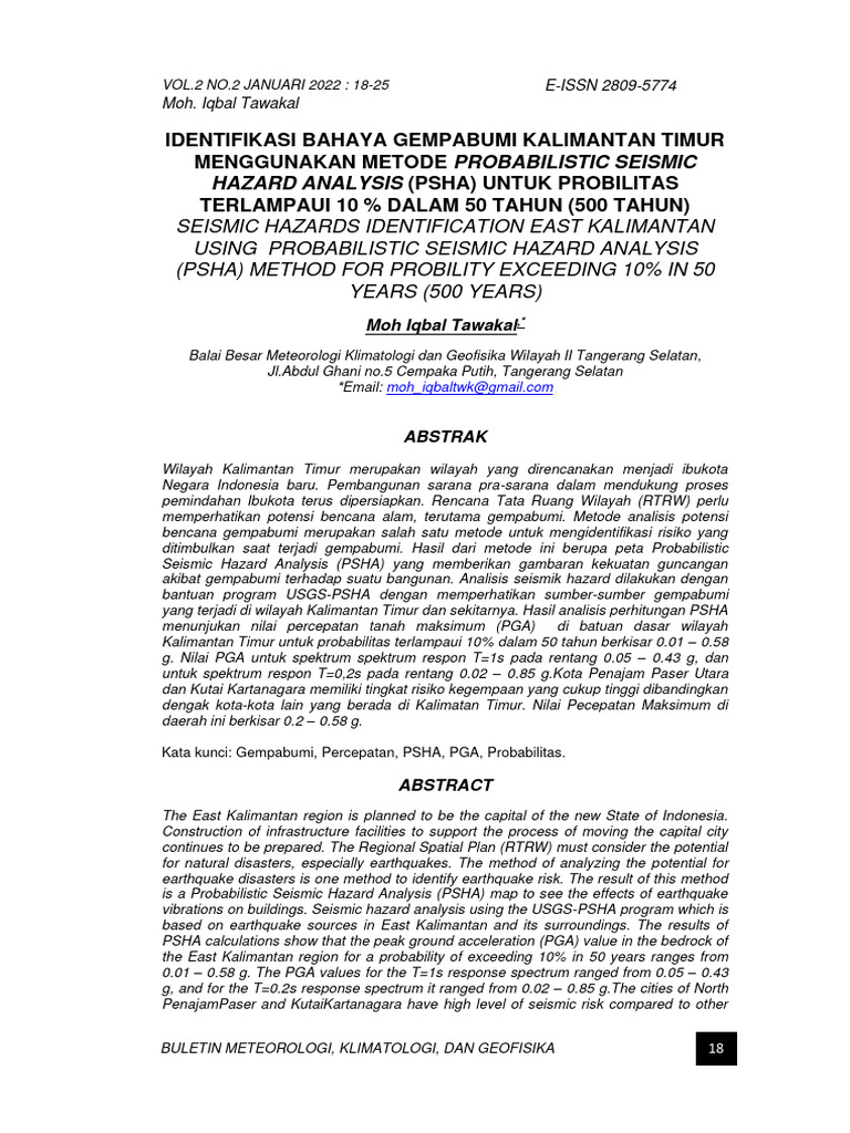 3.+IDENTIFIKASI+BAHAYA+GEMPABUMI+KALIMATAN+TIMUR+MENGGUNAKAN+METODE ...