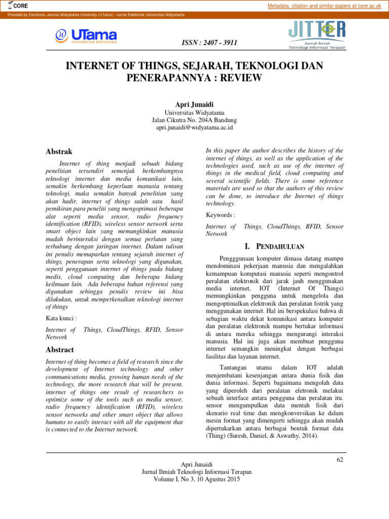 Sejarah dan Penerapan IoT | PDF | Teknologi & Rekayasa