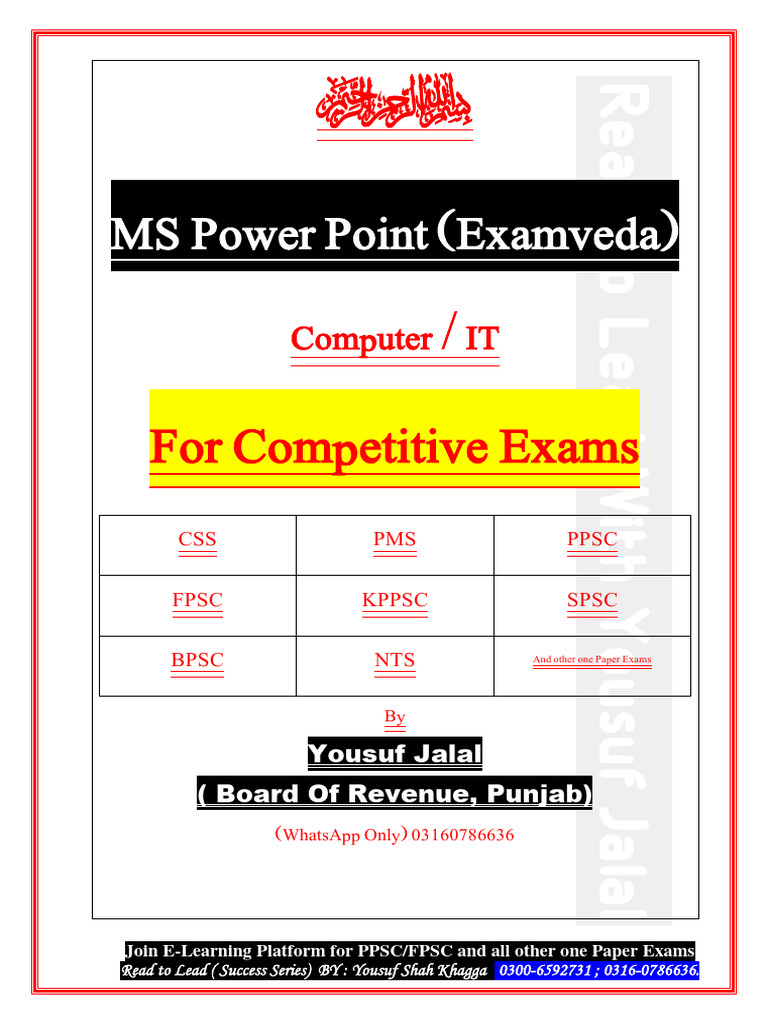 MS PowerPoint MCQs for Competitive Exams | PDF | Microsoft Power Point ...