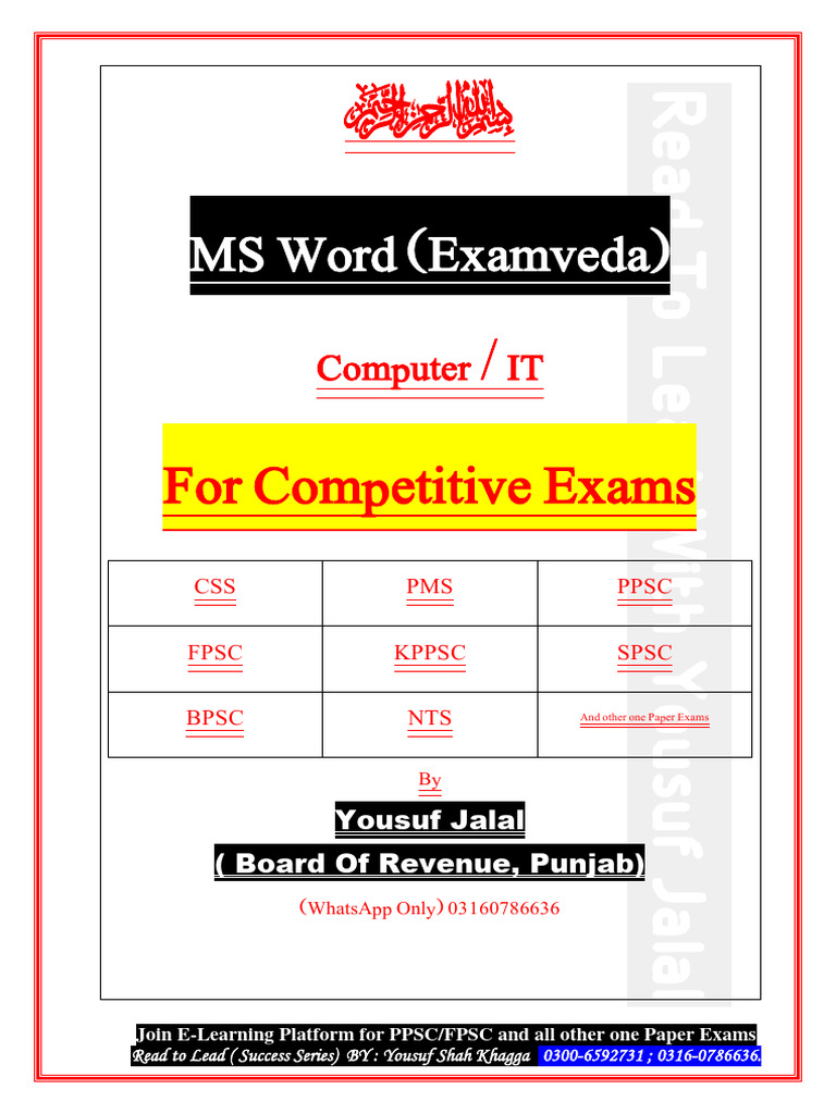 Examveda MS Word Final | PDF | Microsoft Word | Ellipsis