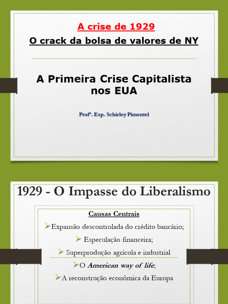 A Crise De 1929 Pdf A Grande Depressão Novo Acordo