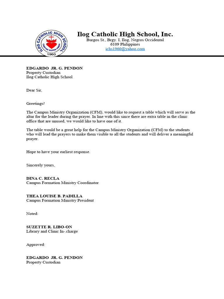 CFM Request Letter | PDF