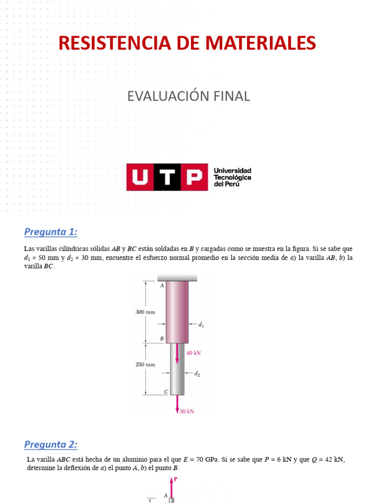 Resistencia de Materiales - Evaluación Final | PDF