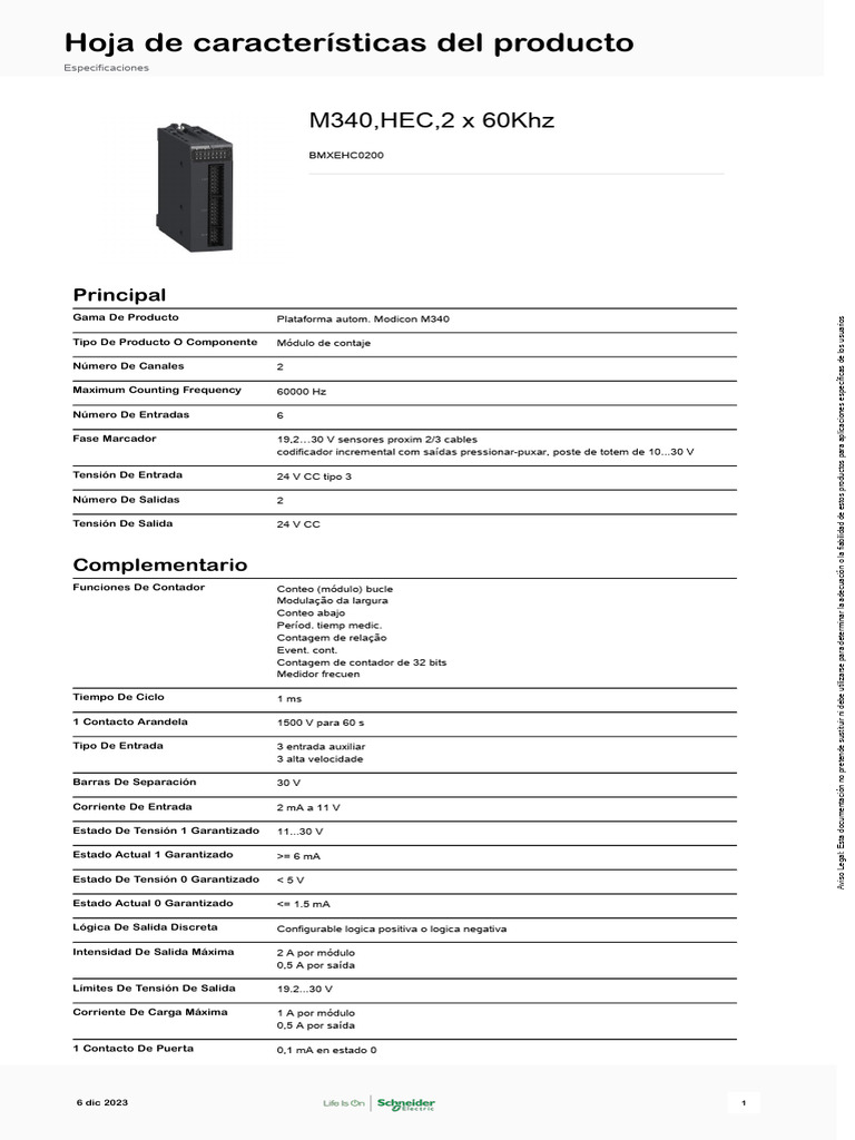 Schneider Electric - Módulos-Modicon-x80 - BMXEHC0200 | PDF ...