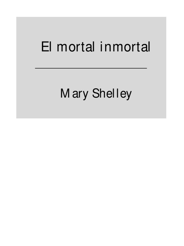 El Mortal Inmortal-Mary Shelley | PDF | Amor